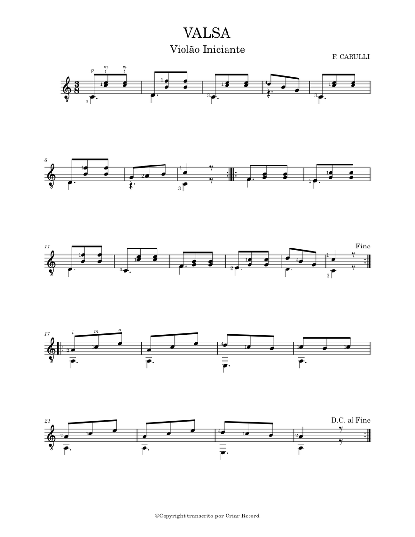 VALSA Sheet music for Guitar (Solo) | Musescore.com