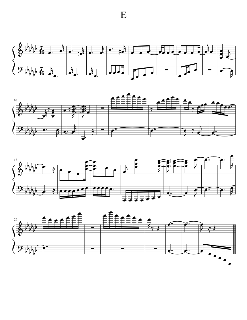 E Sheet music for Piano (Solo) Easy | Musescore.com