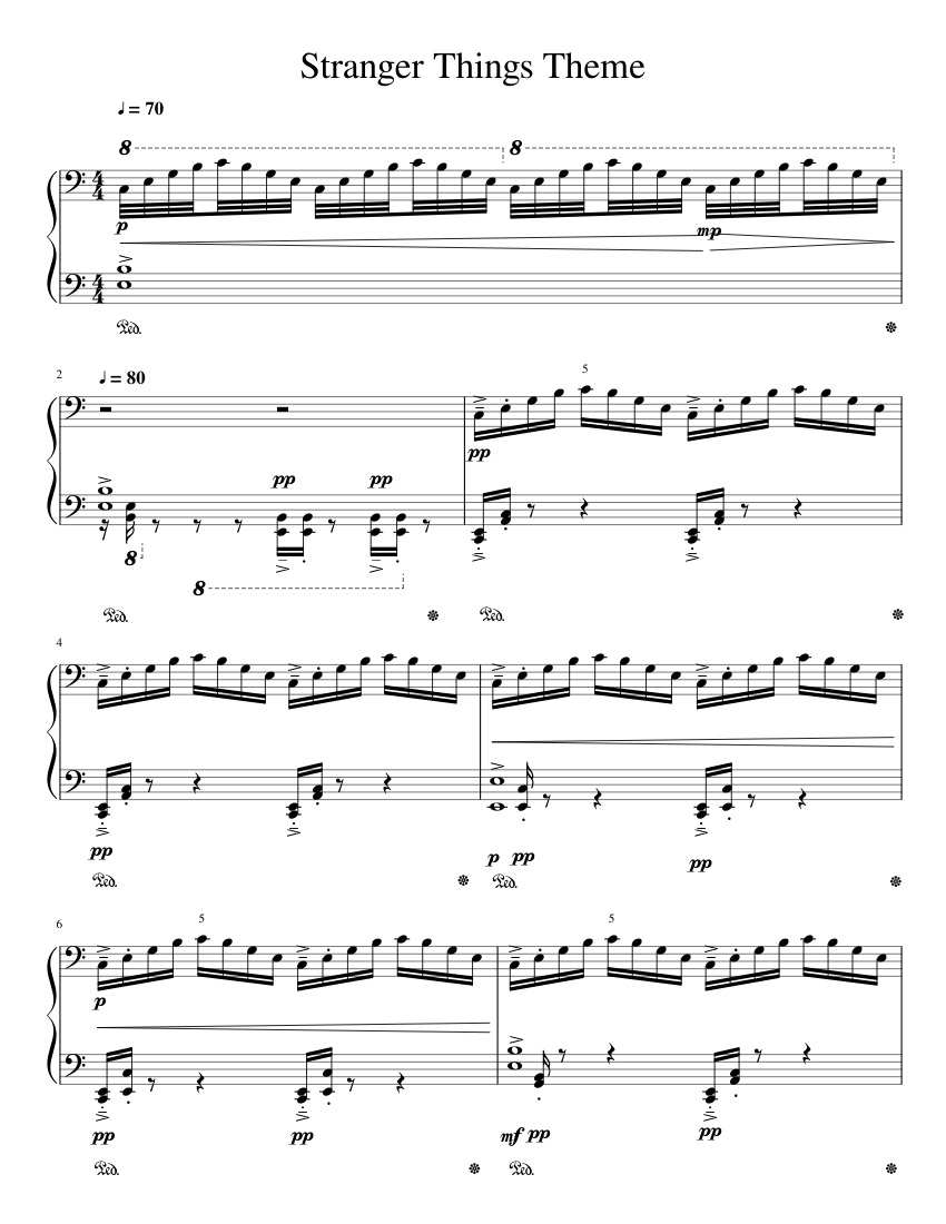 Stranger Things Theme Sheet Music for Piano (Solo) | MuseScore.com