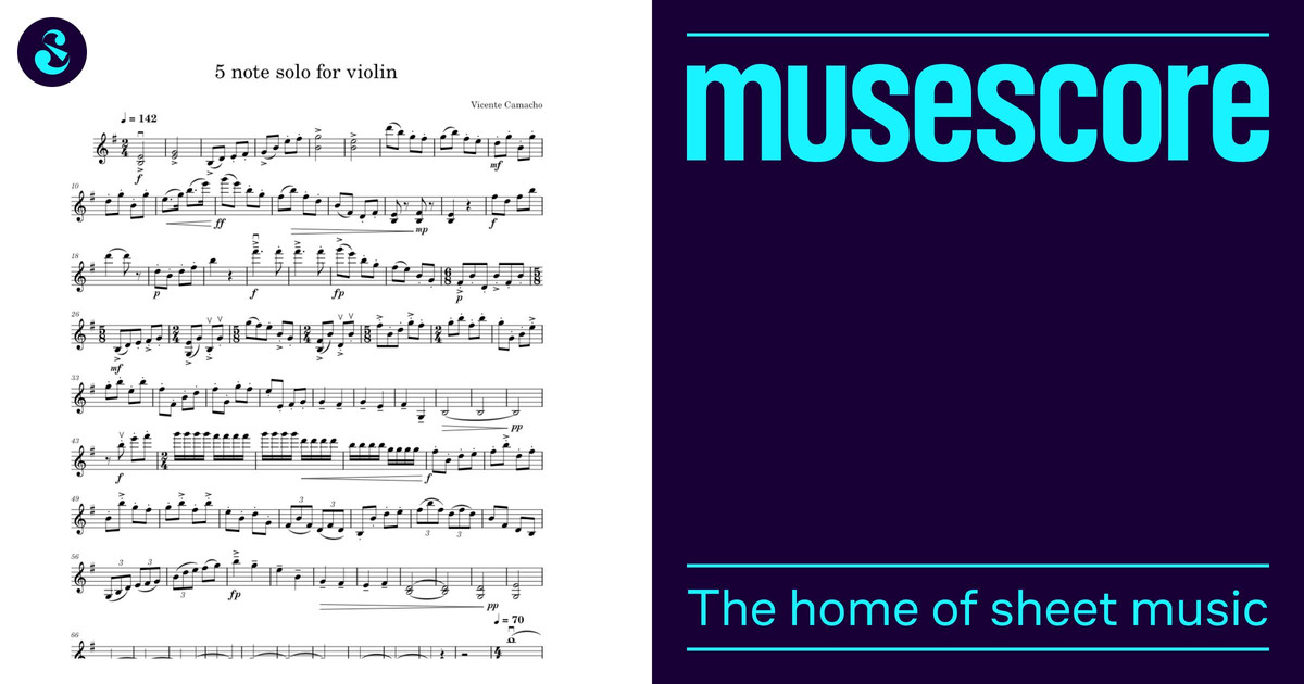 5 note solo for violin Sheet music for Violin (Solo) | Musescore.com
