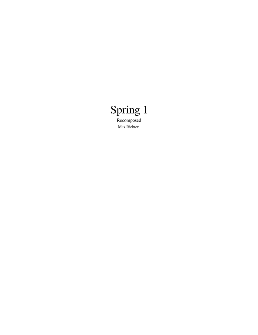Max Richter - Recomposed - Spring 1 Sheet Music for Contrabass, Violin ...