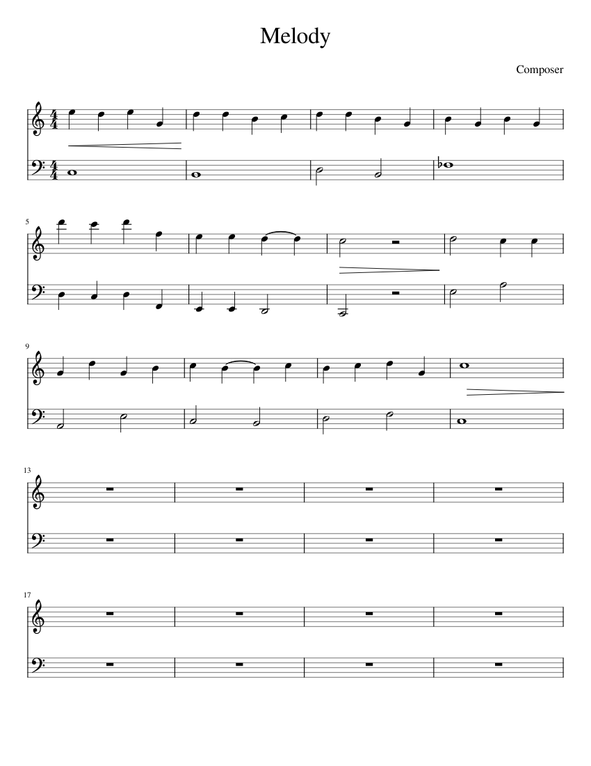melody Sheet music for Piano (Solo) | Musescore.com