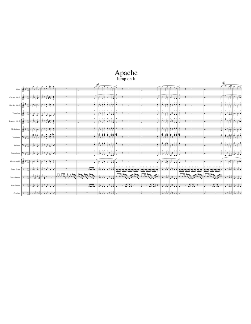 Apache Sheet music for Trombone, Tuba, Flute, Clarinet in b-flat & more ...