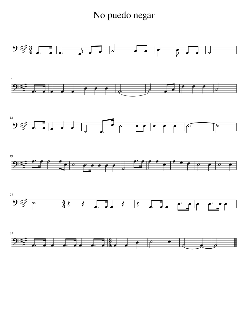 No puedo negar Sheet music for Piano (Solo) Easy | Musescore.com