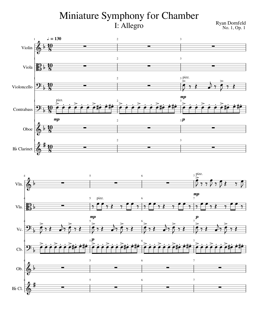 Miniature Symphony for Chamber Movement 1 Sheet music for Oboe ...