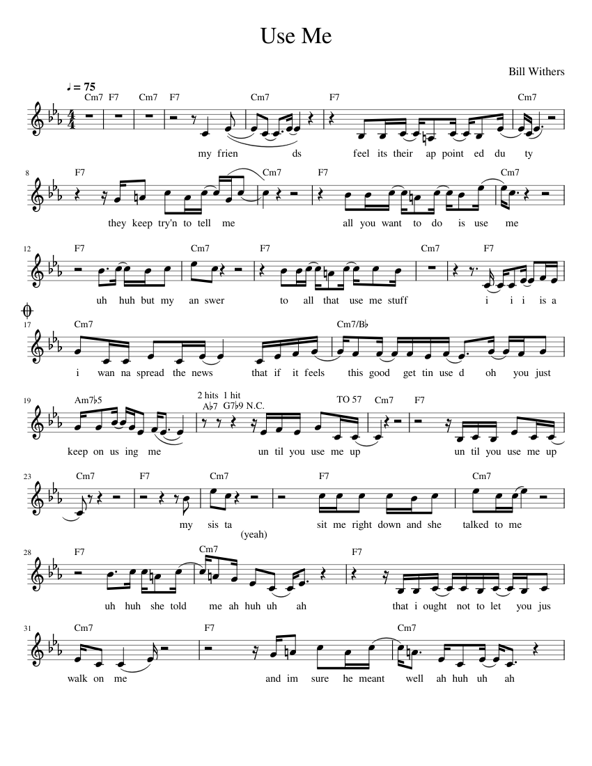 Use Me Sheet Music for Piano (Solo) easy | MuseScore.com