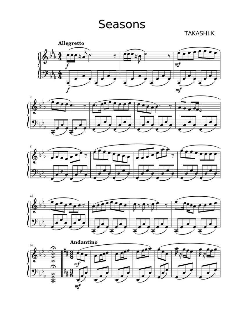 Seasons Sheet Music for Piano (Solo) Easy | MuseScore.com