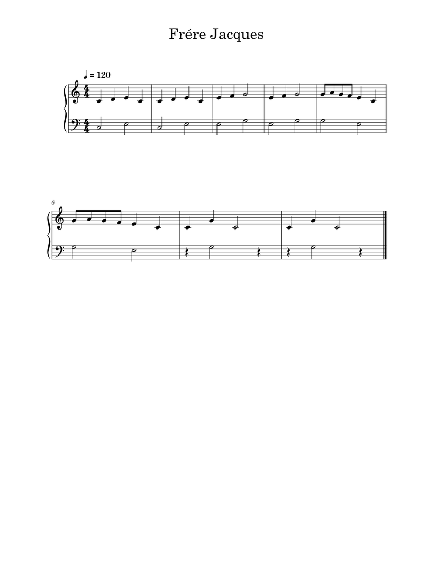 Frere jacques – Misc Traditional Frere jacques Sheet music for Piano ...