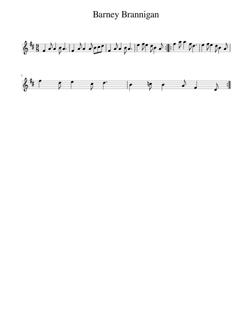 Barney Brannigan Sheet music for Piano (Solo) Easy | Musescore.com