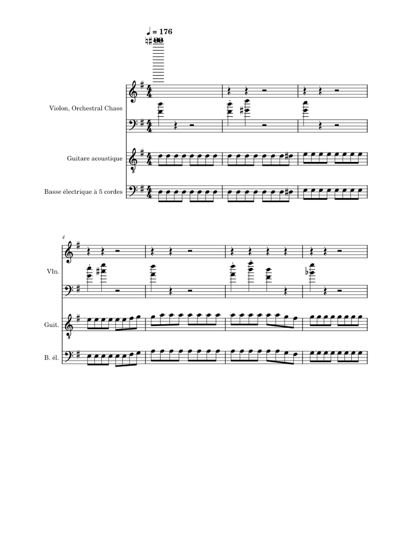 Music – sam le pompier Orchestral Chaos music rayman Sheet music for Violin, Guitar, Bass guitar ...