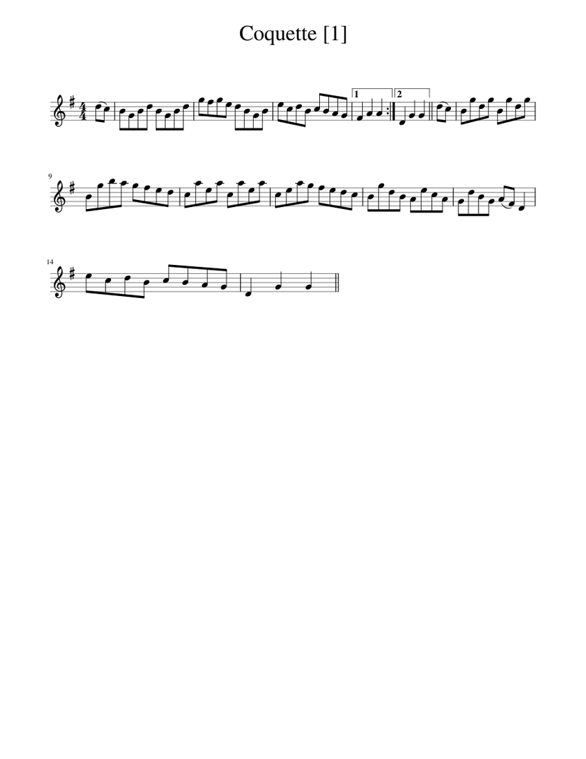 Coquette Sheet Music for Piano (Solo) Easy | MuseScore.com