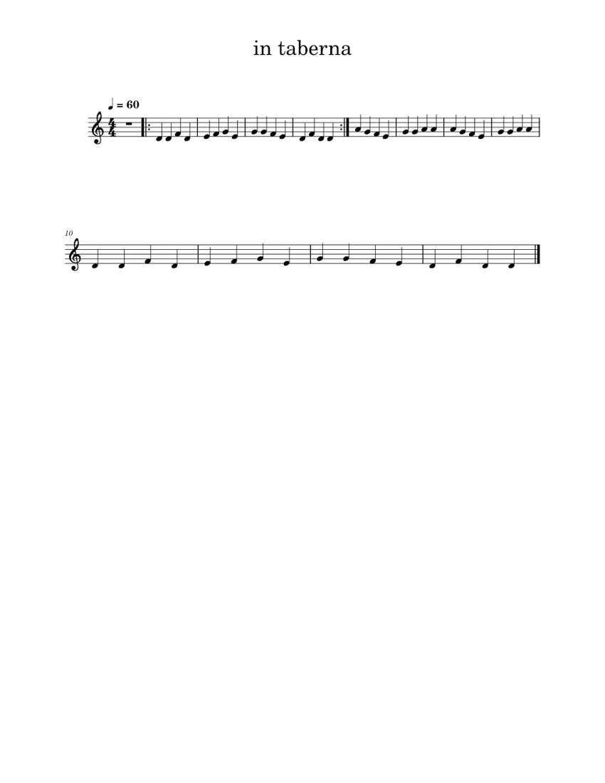 in_taberna Sheet music for Piano (Solo) Easy | Musescore.com