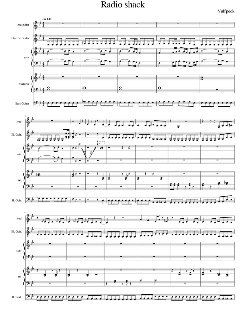 Radio shack Sheet Music for Piano, Guitar, Bass guitar (Concert Band ...