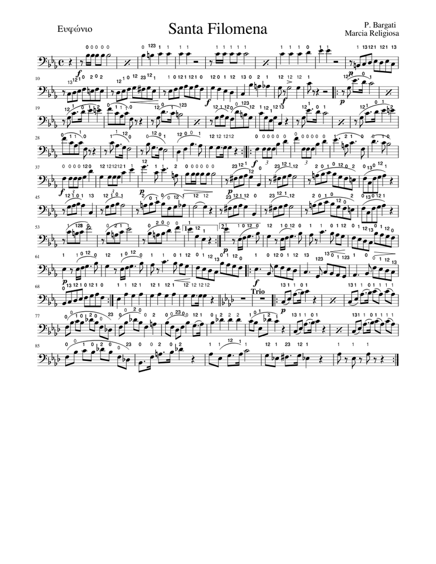 Santa Filomena-1 Sheet music for Euphonium (Brass Ensemble) | Musescore.com