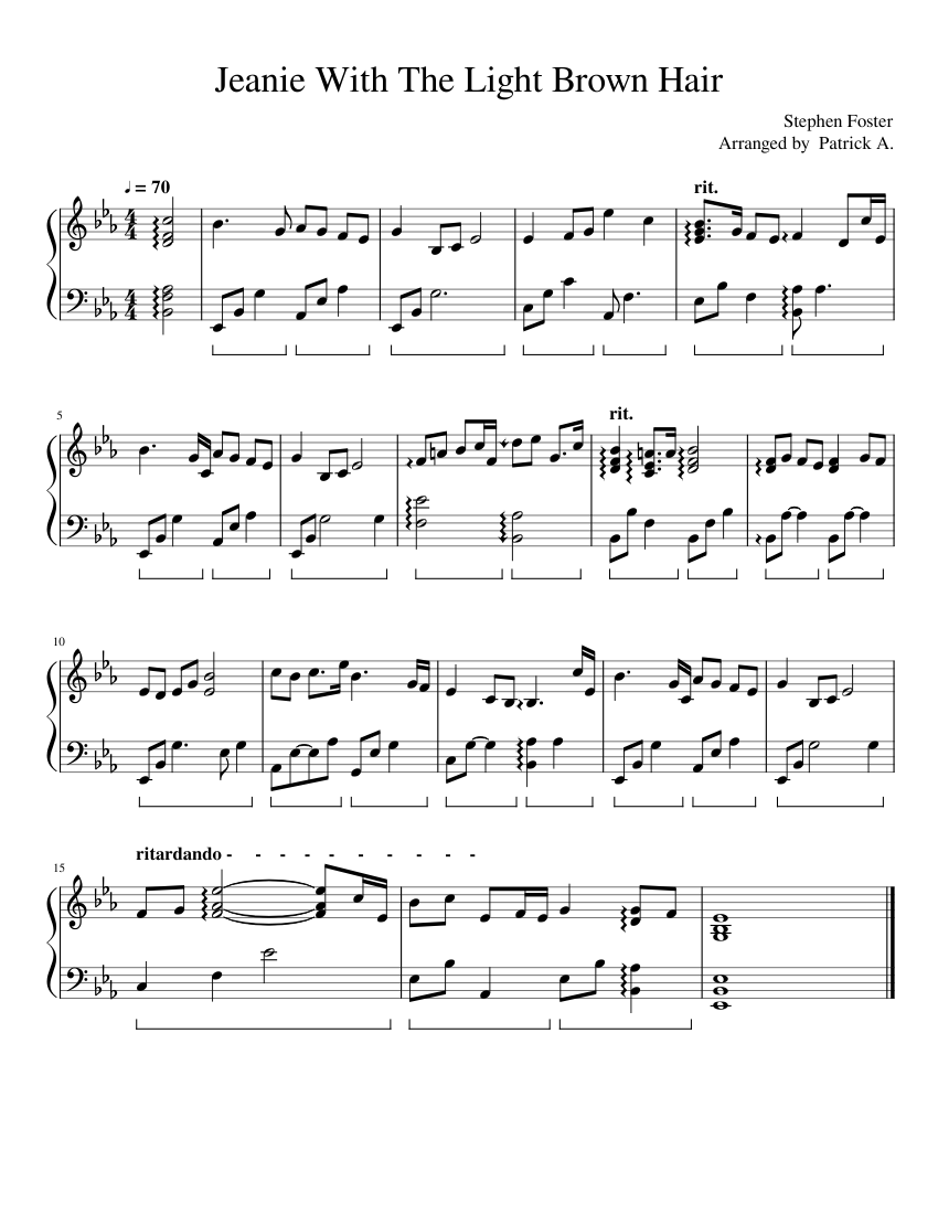 Jeanie_With_The_Light_Brown_Hair Sheet music for Piano (Solo) Easy ...