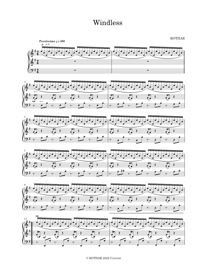 Windless Sheet music for Piano (Solo) | Musescore.com