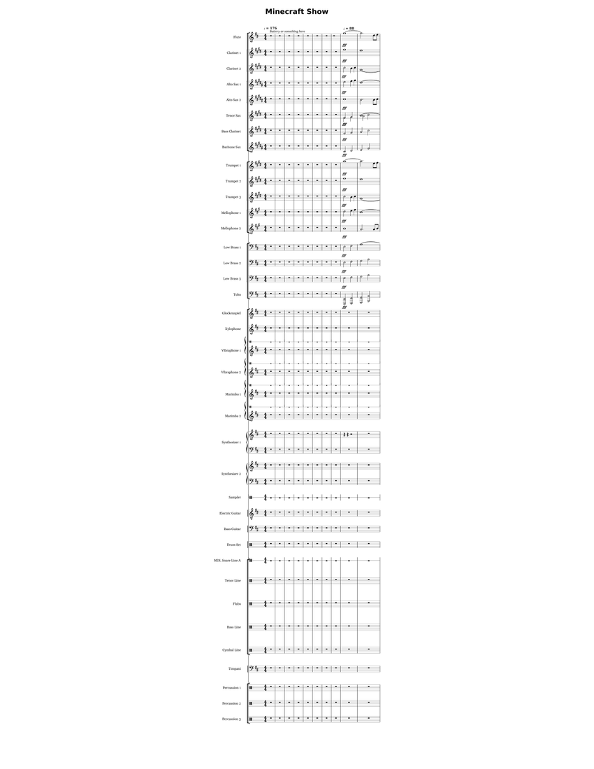 Minecraft Show Sheet music for Trombone, Euphonium, Tuba, Mellophone ...