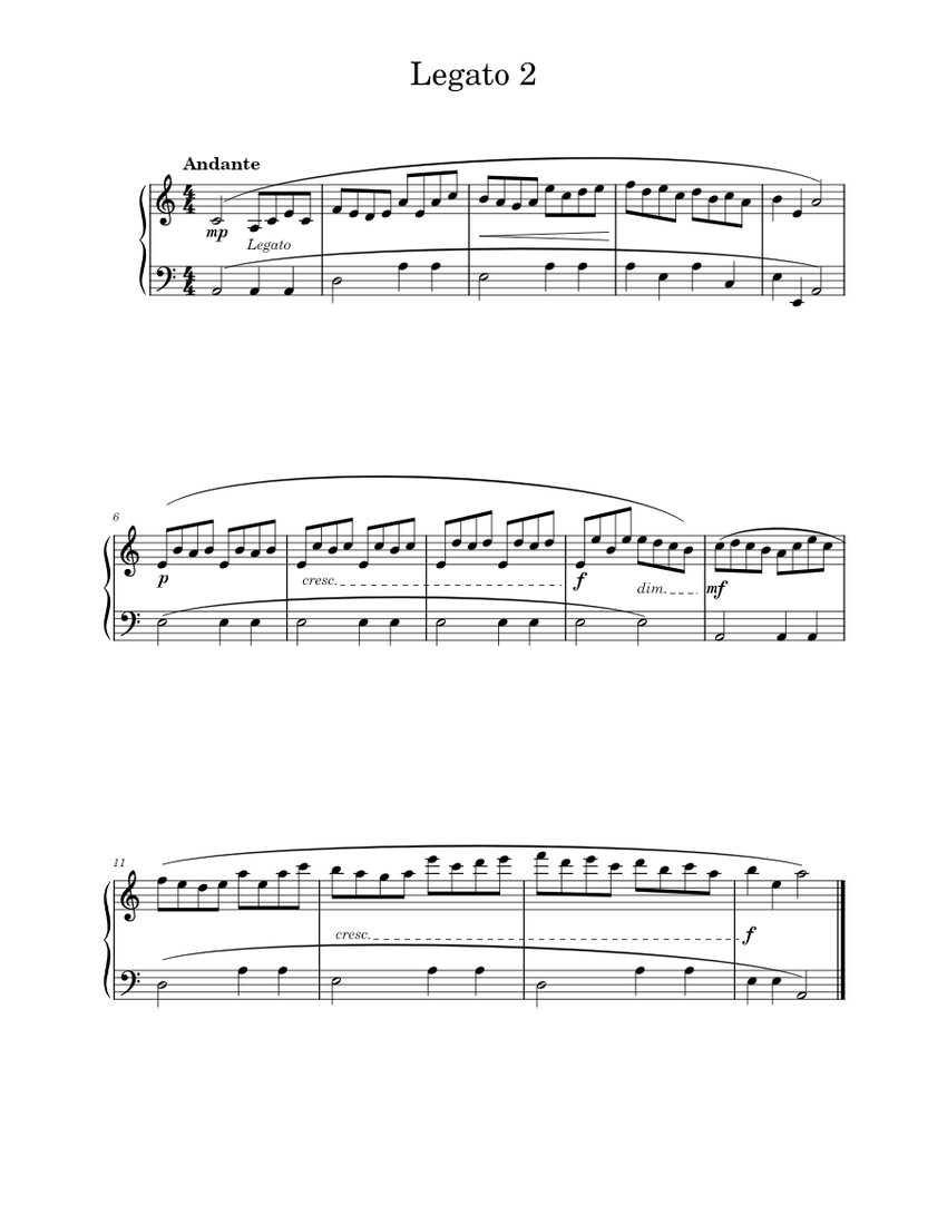 Legato Song- Cody Weinmann, Composer Sheet music for Piano (Solo ...