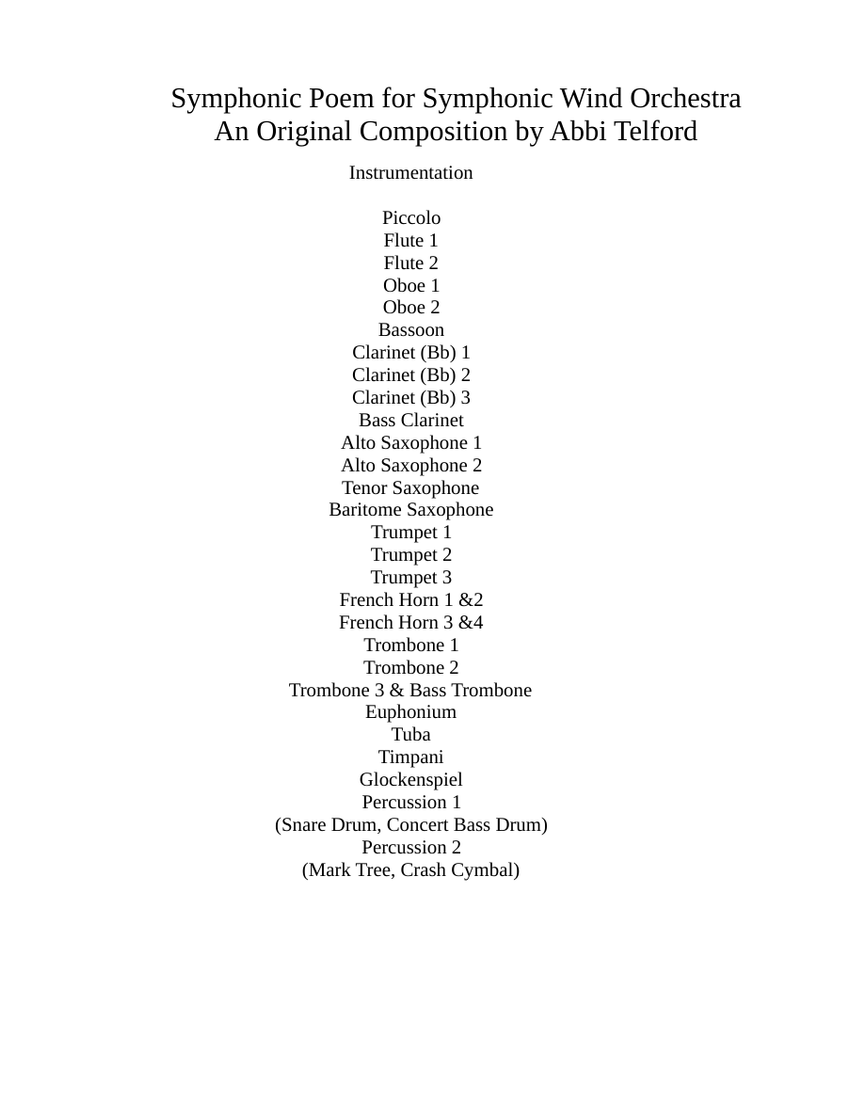 Abbi Telford Wind Band - Symphonic Poem for Symphonic Wind Orchestra ...