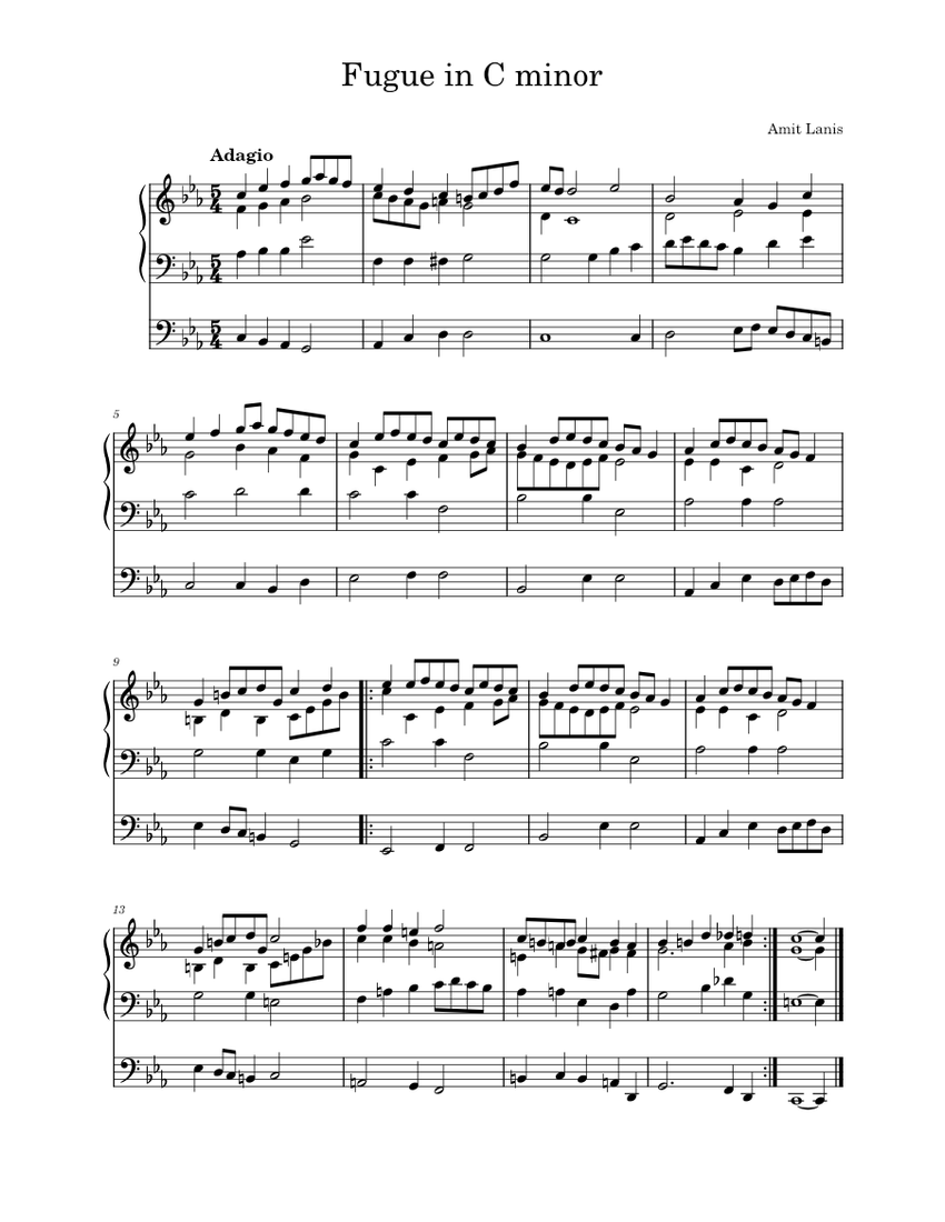 SATB in C minor Sheet music for Organ (SATB) | Musescore.com
