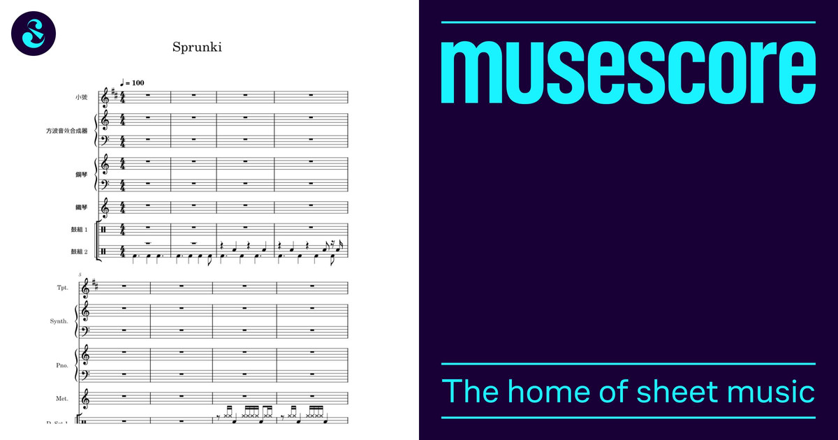 Sprunki Sheet Music for Piano, Drum group, Synthesizer, Metallophone ...