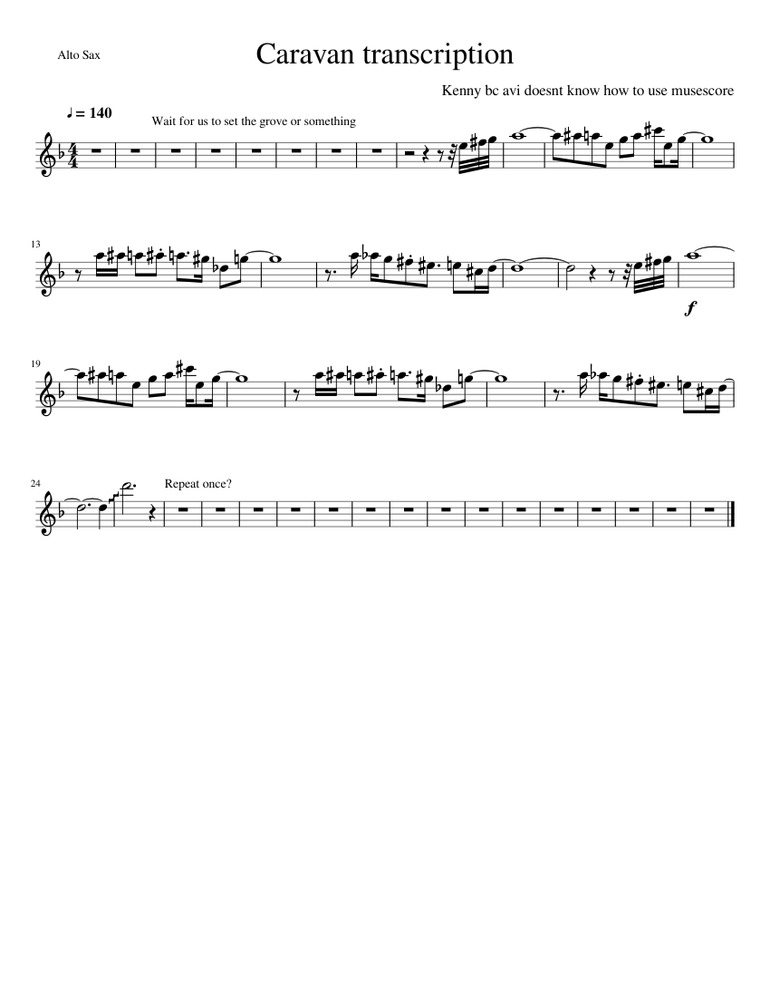 Caravan transcription Sheet music for Saxophone alto (Solo) | Musescore.com