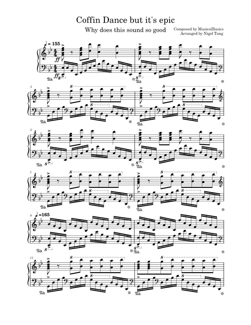 5th level of Coffin Dance Sheet music for Piano (Solo) | Musescore.com