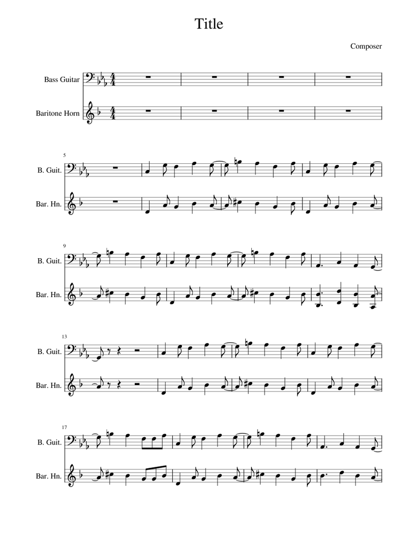 We Don't Talk About Bruno – Bass Line Sheet Music for Bass guitar ...