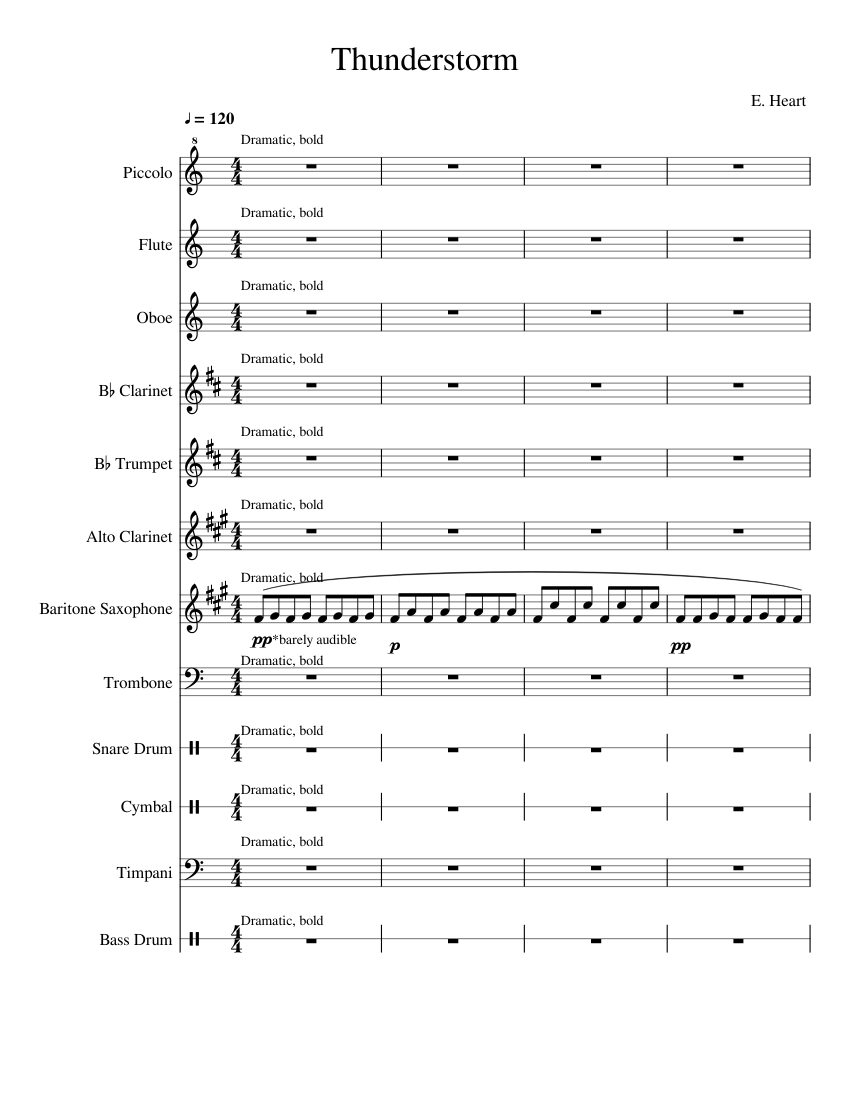 Thunderstorm Sheet music for Trombone, Flute, Oboe, Timpani & more ...