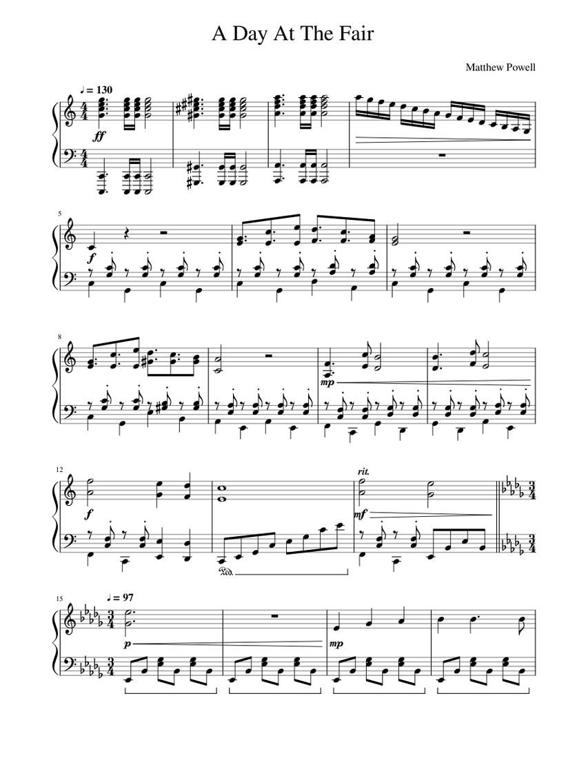 A Day at the Fair Sheet Music for Piano (Solo) | MuseScore.com