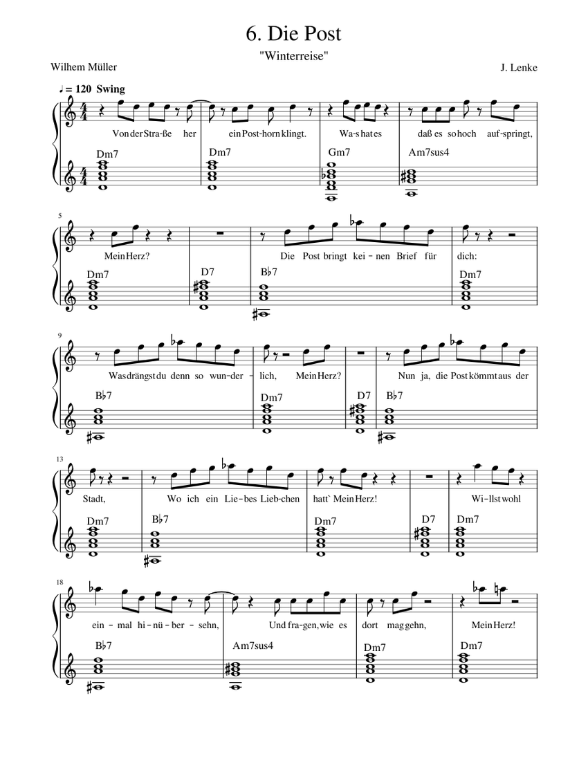 6. Die Post Sheet music for Piano (Solo) Easy | Musescore.com