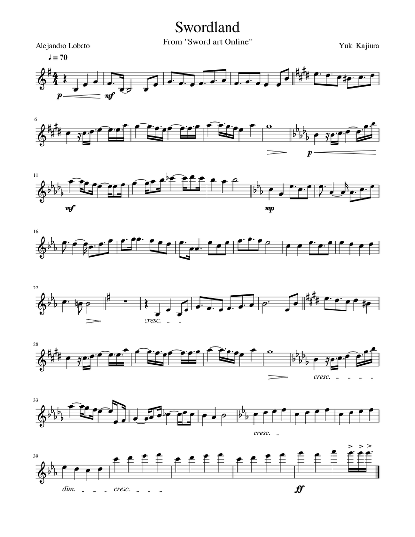 Swordland Sheet Music for Violin (Solo) | MuseScore.com