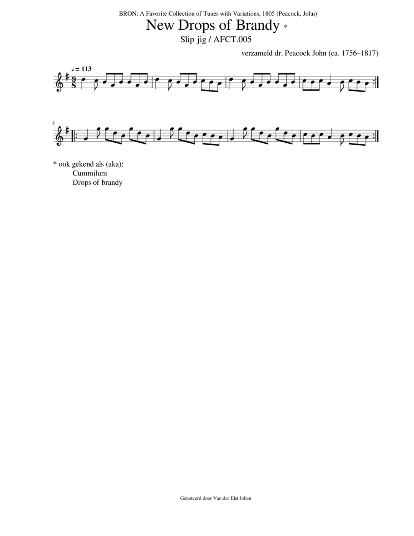 New Drops of Brandy (AFCT.005) Sheet music for Violin (Solo ...