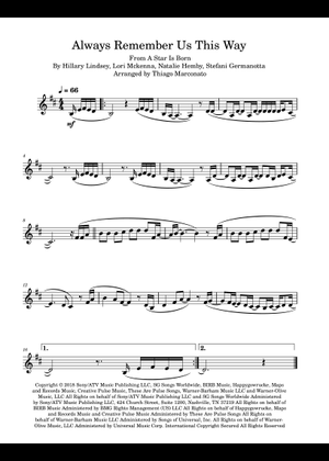 Play Official version of Always remember us this way Sheet Music by ...