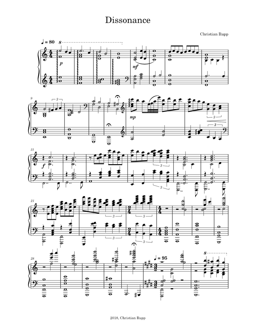 Dissonance Sheet music for Piano (Solo) | Musescore.com