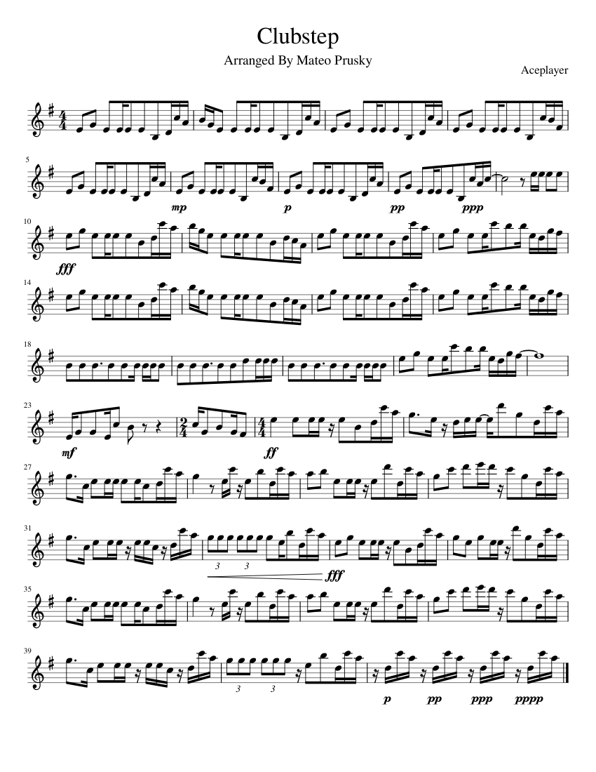 Clubstep Sheet Music for Violin (Solo) | MuseScore.com