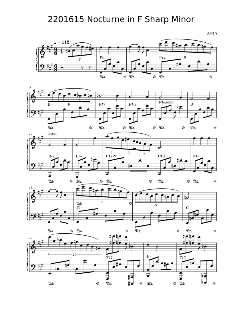 Nocturne in F Sharp Minor (2201615 ) - Ariah Sheet music for Piano ...