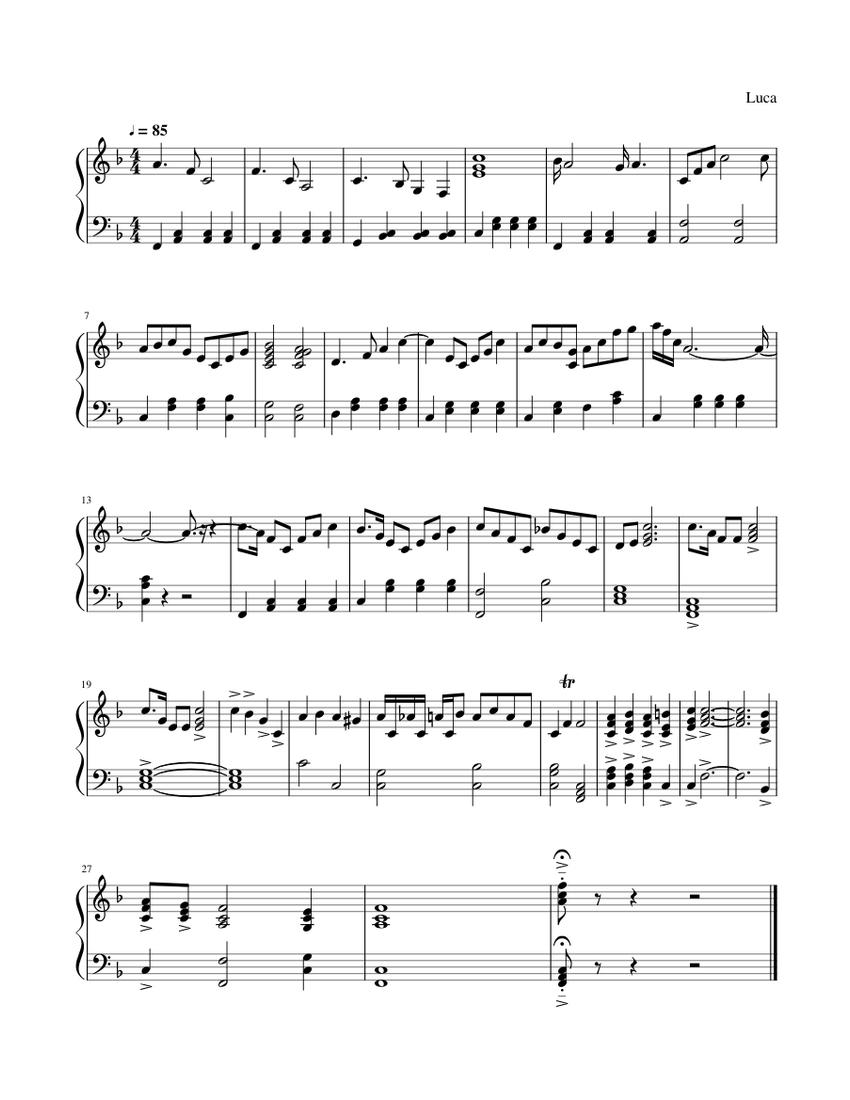 Finale Sheet music for Piano (Solo) Easy | Musescore.com