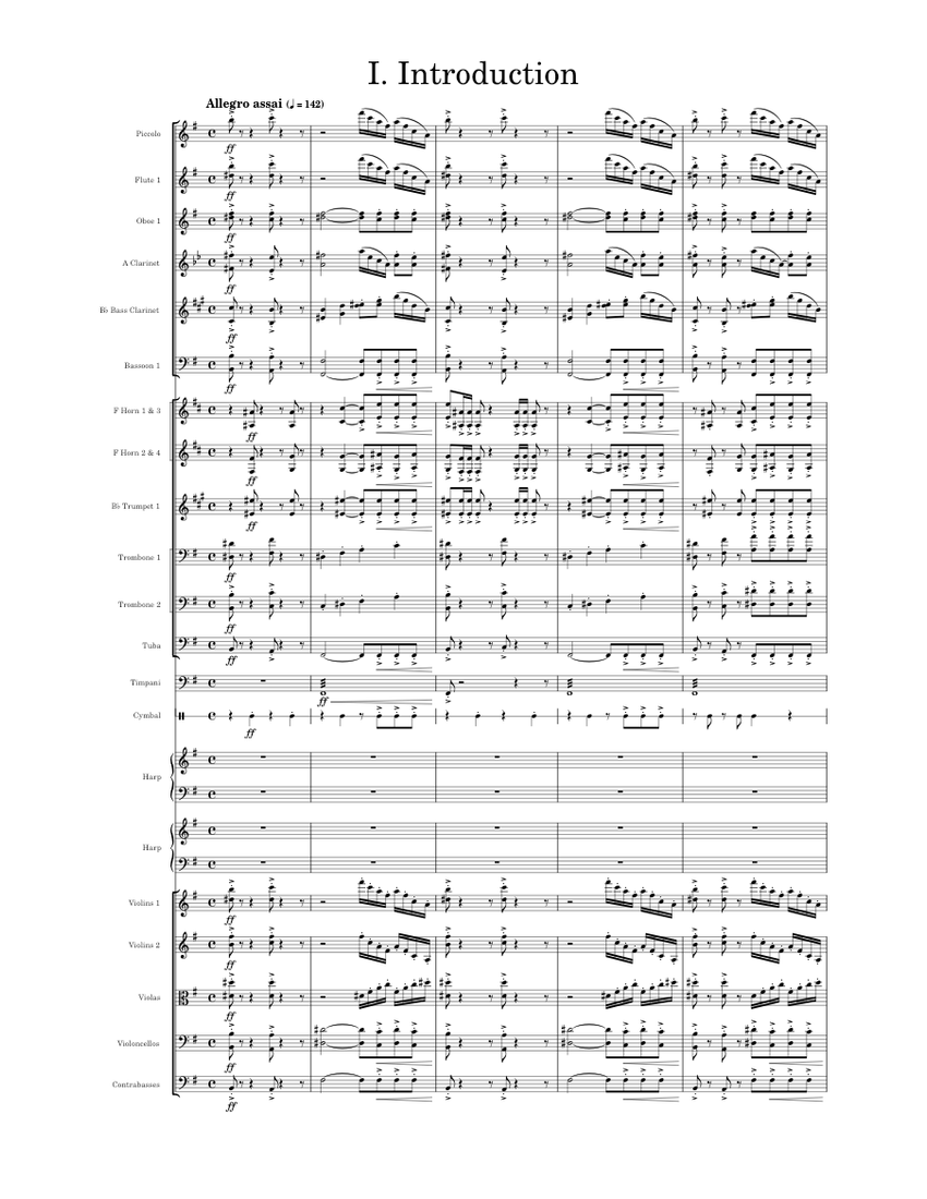 Giselle_Introduction Sheet music for Trombone, Tuba, Flute piccolo, Flute & more instruments ...