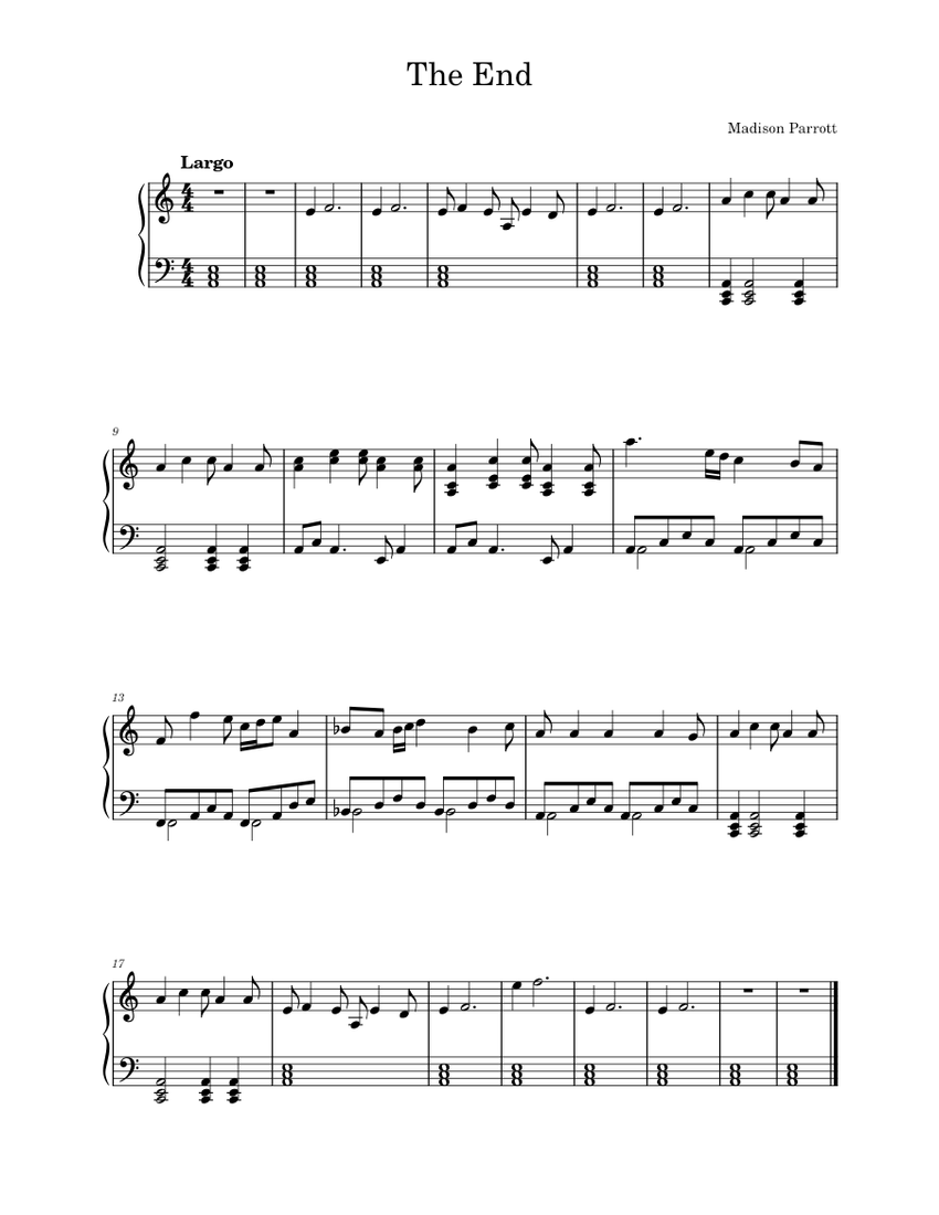 The End Sheet music for Piano (Solo) | Musescore.com