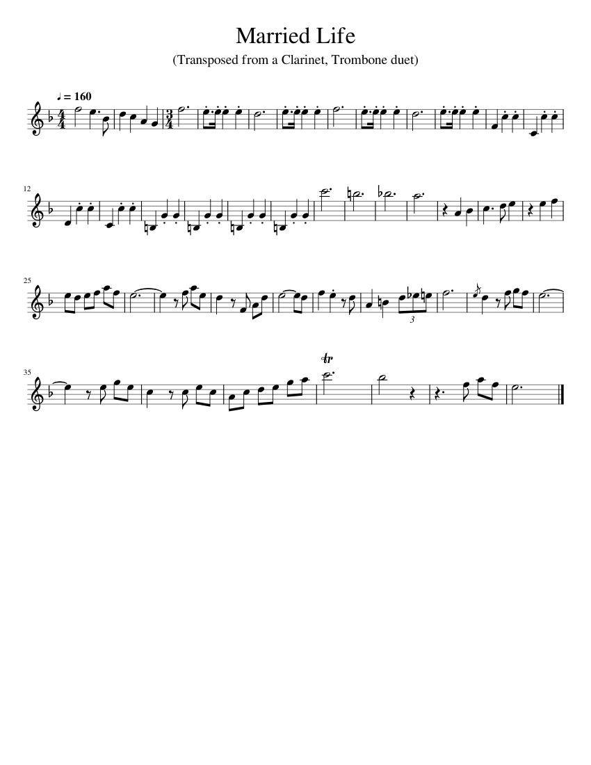 Married Life for Flute Sheet music for Flute (Solo) | Musescore.com