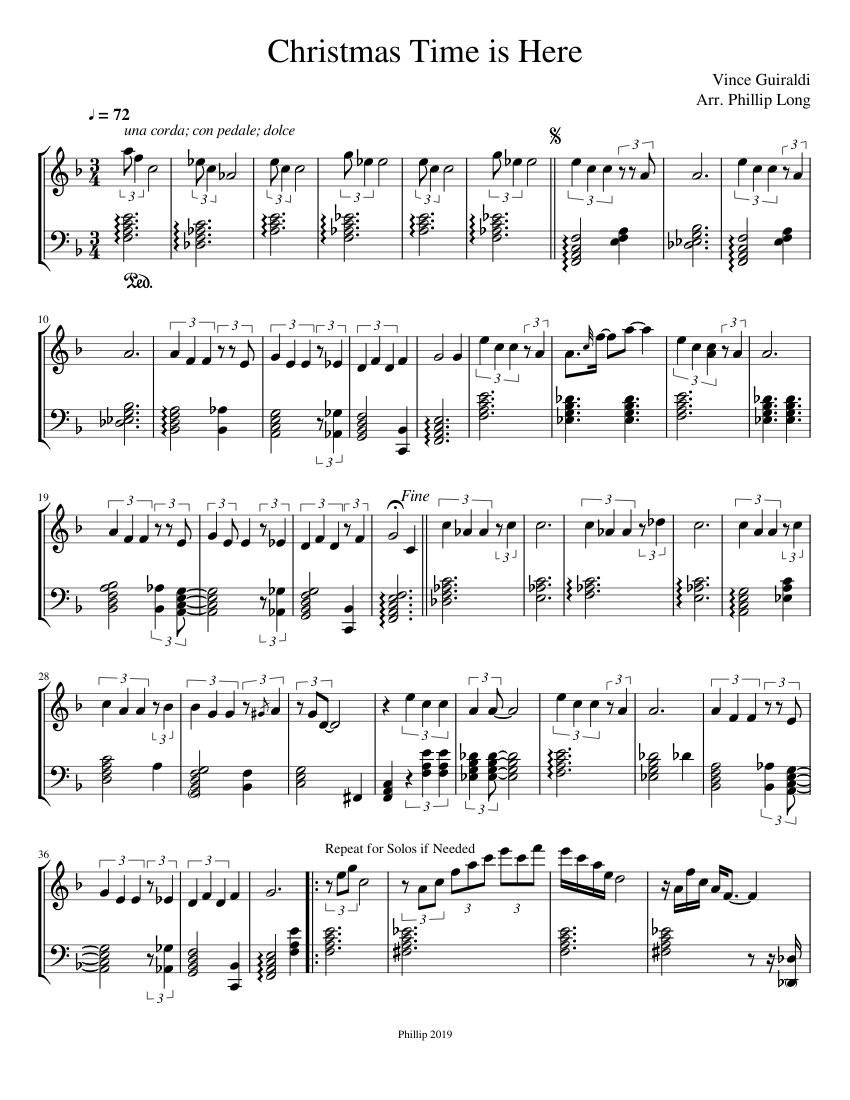 Christmas time is here - Misc Christmas Sheet Music for Piano (Solo ...