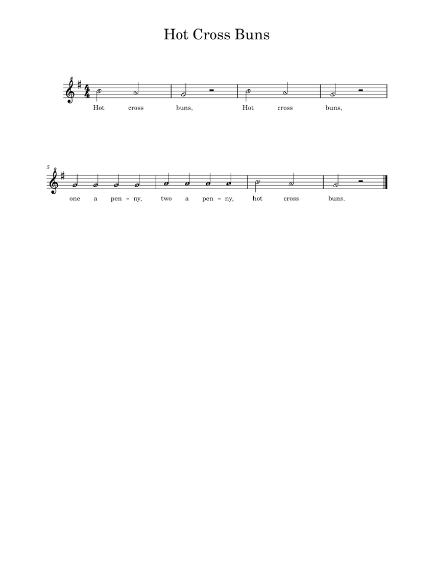 Hot Cross Buns for Recorder – Traditional Sheet Music for Recorder ...