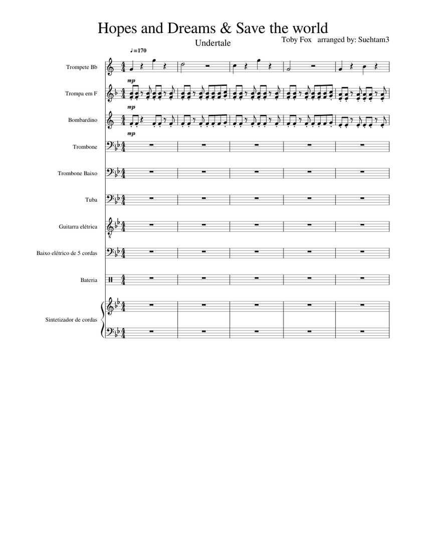 Hopes and Dreams Save the world Sheet music for Trombone, Euphonium, Tuba, Trombone bass & more ...