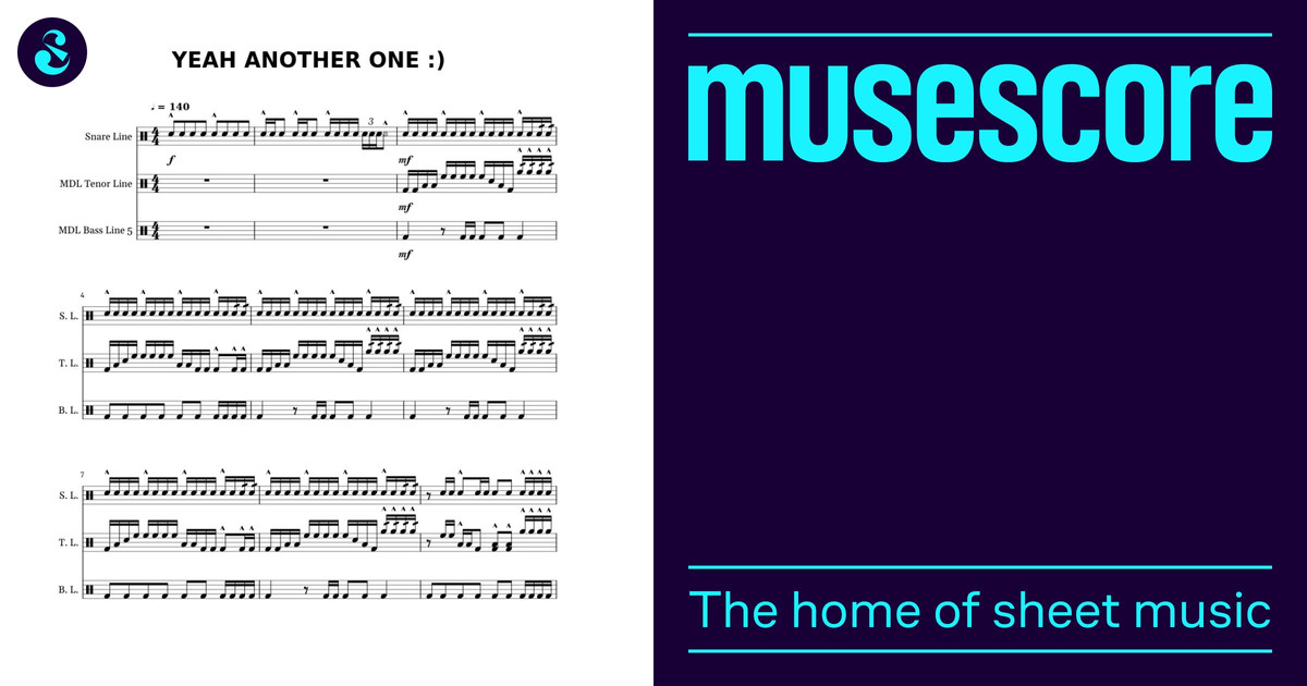 YEAH ANOTHER ONE – masondeanuwu Sheet music for Snare drum, Tenor drum ...