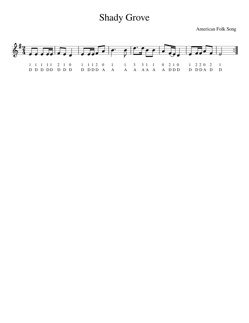 Shady Grove Sheet music for Mandolin (Solo) | Musescore.com