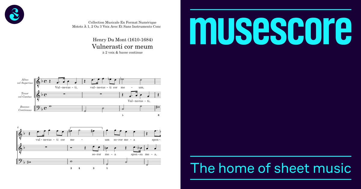 Vulnerasti cor meum - Henry Du Mont Sheet music for Cello, Synthesizer ...