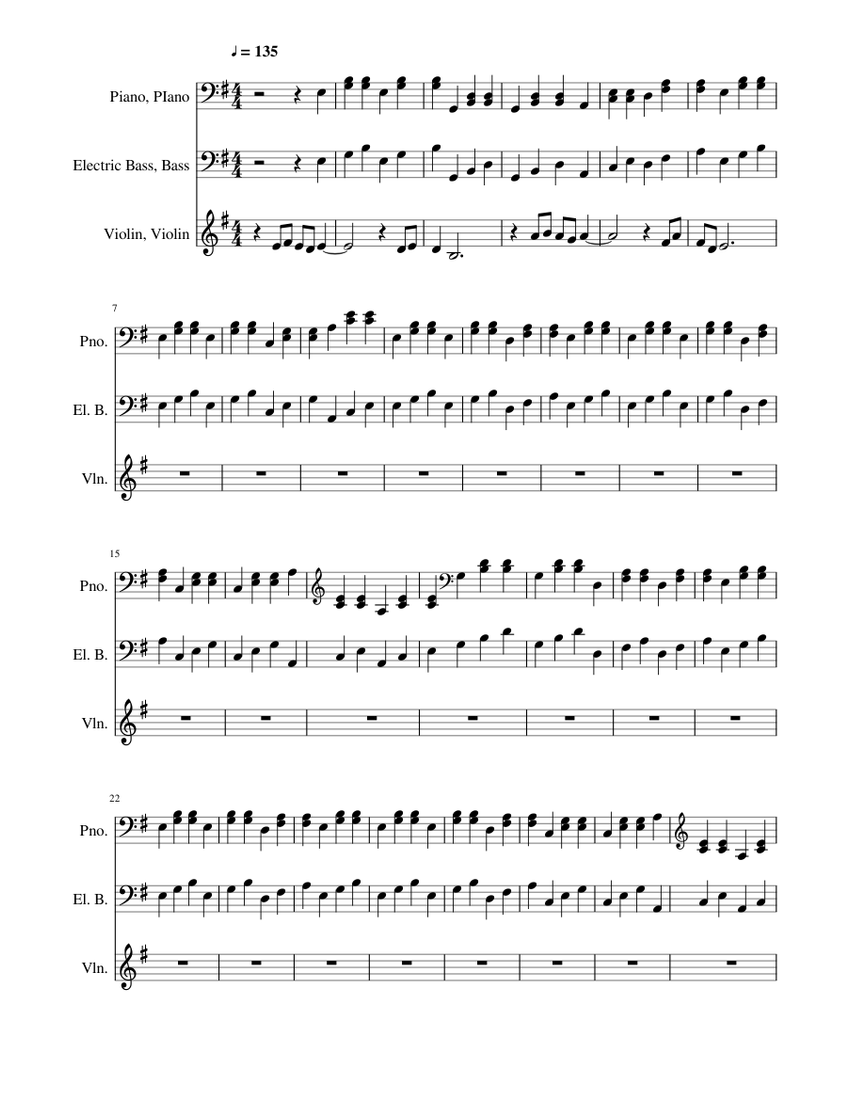 Duka Hadu Dena Raye Sheet music for Piano, Violin, Bass guitar (Mixed ...