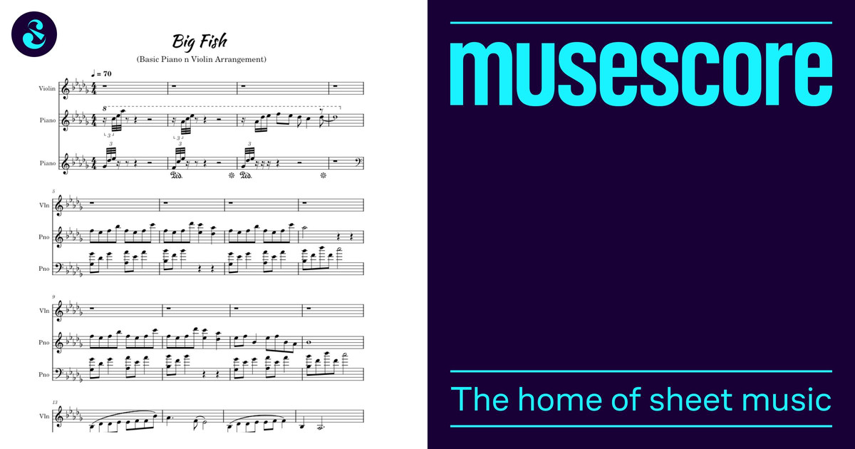 大鱼 (Big Fish) - Piano n Violin Arrangement Sheet Music for Piano ...