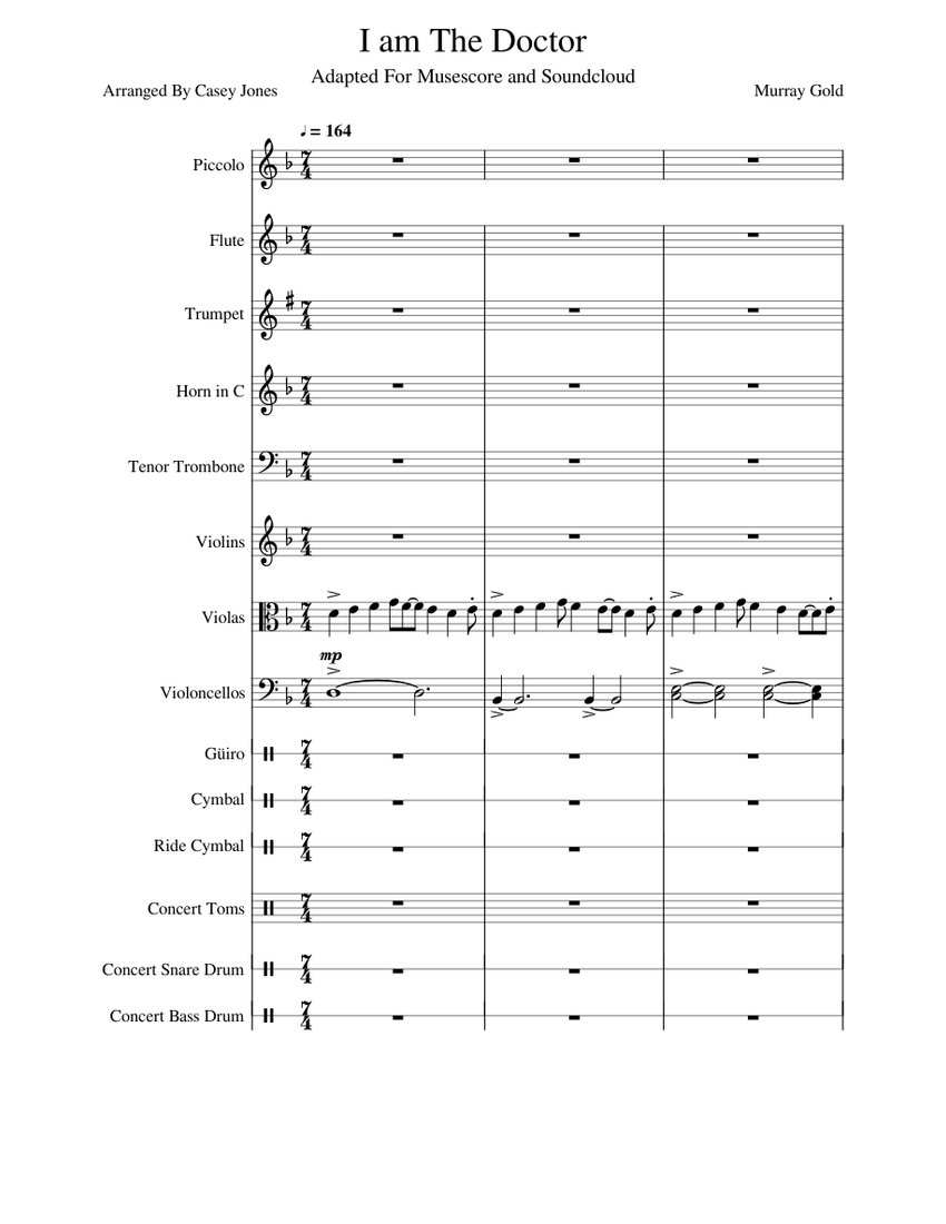 I am The Doctor Sheet music for Trombone tenor, Flute piccolo, Flute ...